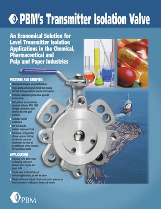 Specialized Transmitter Isolation Valve | PDF