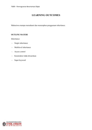 Modul Praktikum Pemrograman Berorientasi Objek (Chap.7) | PDF