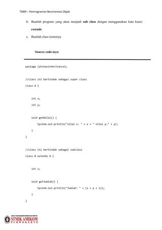 Modul Praktikum Pemrograman Berorientasi Objek (Chap.7) | PDF