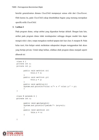 Modul Praktikum Pemrograman Berorientasi Objek (Chap.7) | PDF
