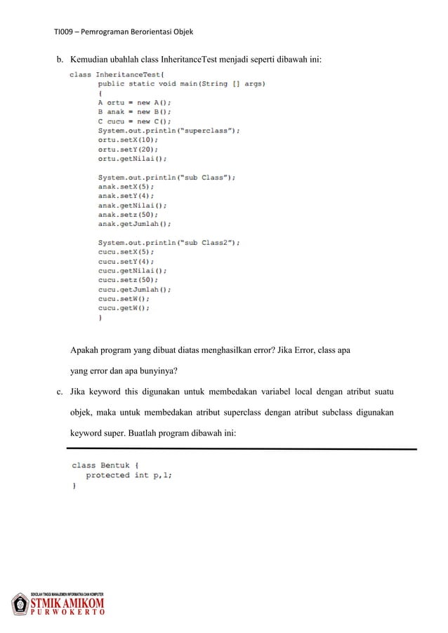 Modul Praktikum Pemrograman Berorientasi Objek (Chap.7) | PDF