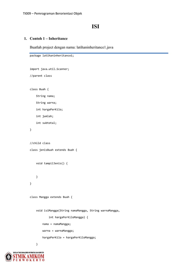 Modul Praktikum Pemrograman Berorientasi Objek (Chap.8-9) | PDF