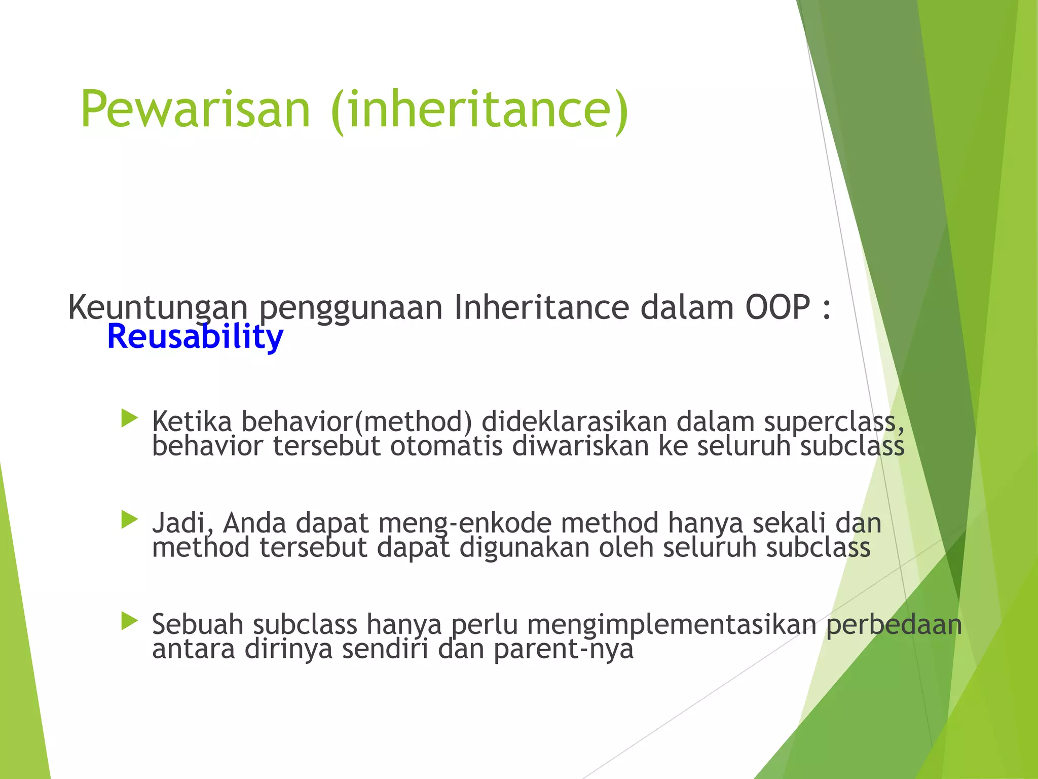 Pbo inheritance, polymorphism, dan inte | PPT