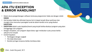 [PBO] Pertemuan 10 - Exception & Error Handling | PDF