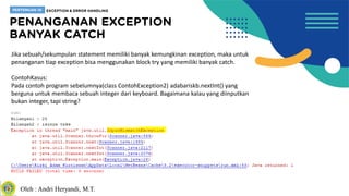 [PBO] Pertemuan 10 - Exception & Error Handling | PDF