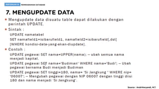 [PBO] Pertemuan 10 - Pemrograman Database (1) | PDF