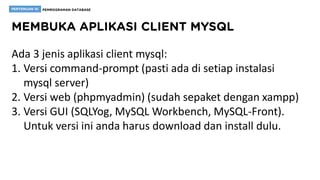 [PBO] Pertemuan 10 - Pemrograman Database (1) | PDF