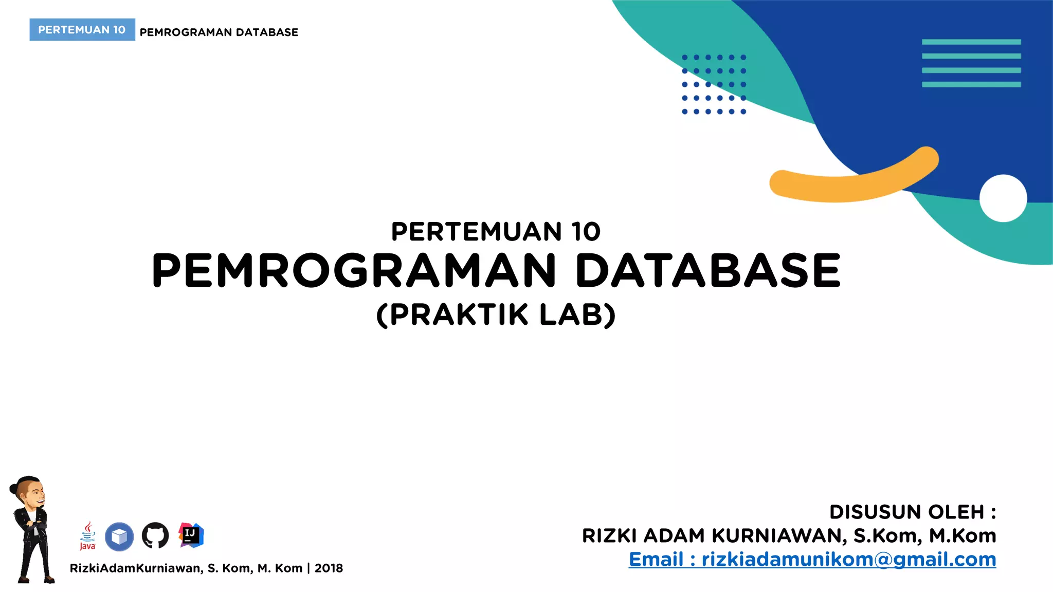 [PBO] Pertemuan 10 - Pemrograman Database (2) | PPT | Free Download