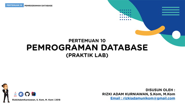 [PBO] Pertemuan 10 - Pemrograman Database (2) | PDF