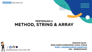 [PBO] Pertemuan 2 - Method, String & array | PPT