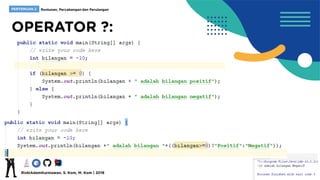 [PBO] Pertemuan 2 - Struktur Control Java | PPT