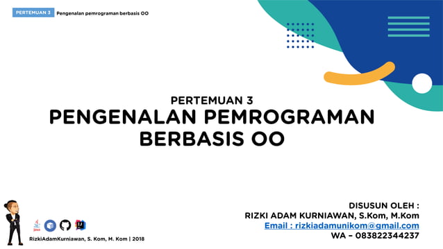 [PBO] Pertemuan 3 - Pengenalan Pemrograman Berbasis Objek | PDF
