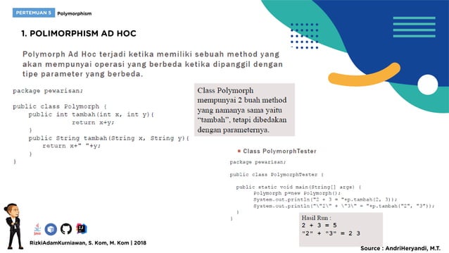 [PBO] Pertemuan 5 - Polymorphism | PDF