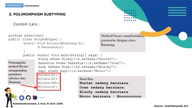 [PBO] Pertemuan 5 - Polymorphism | PDF