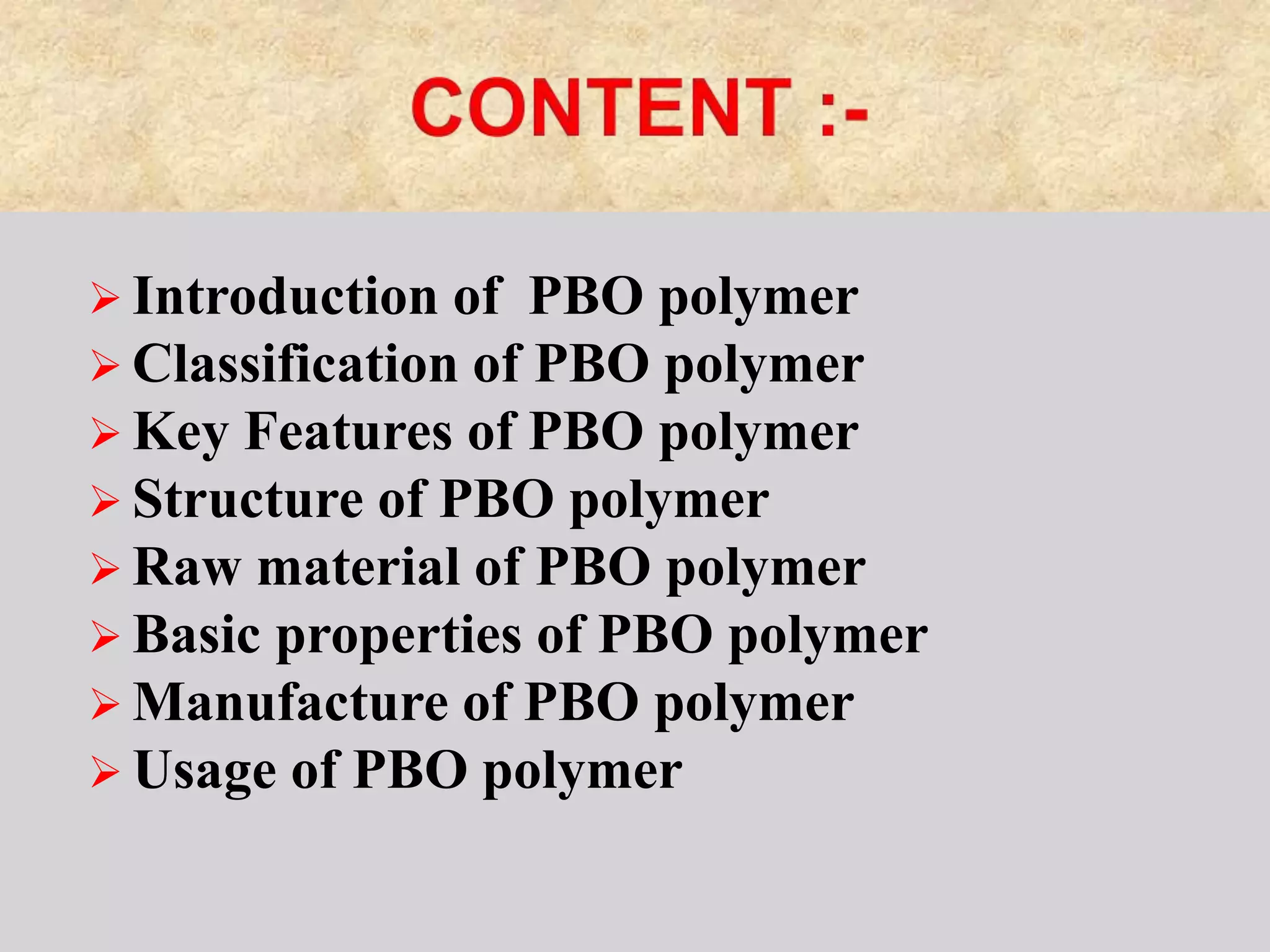 Pbo polymer | PPTX