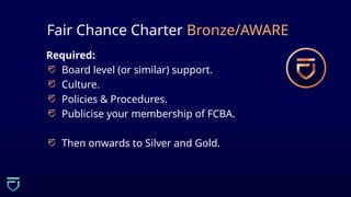 The Fair Chance Business Alliance, good for communities | PPTX
