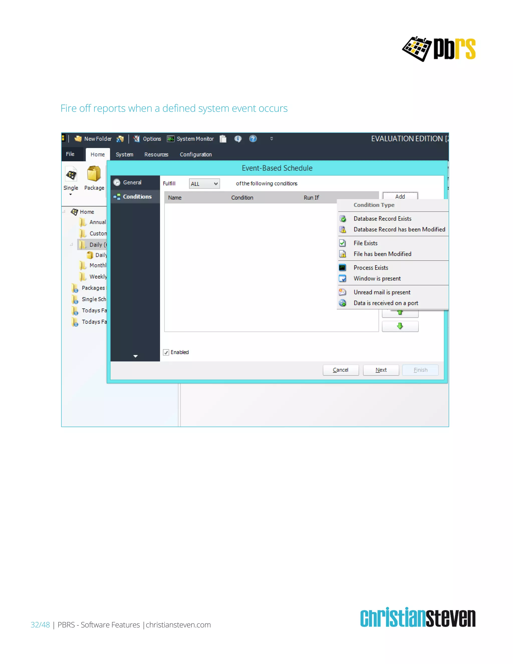 Software Features: PBRS Power BI Reports Scheduler | PDF