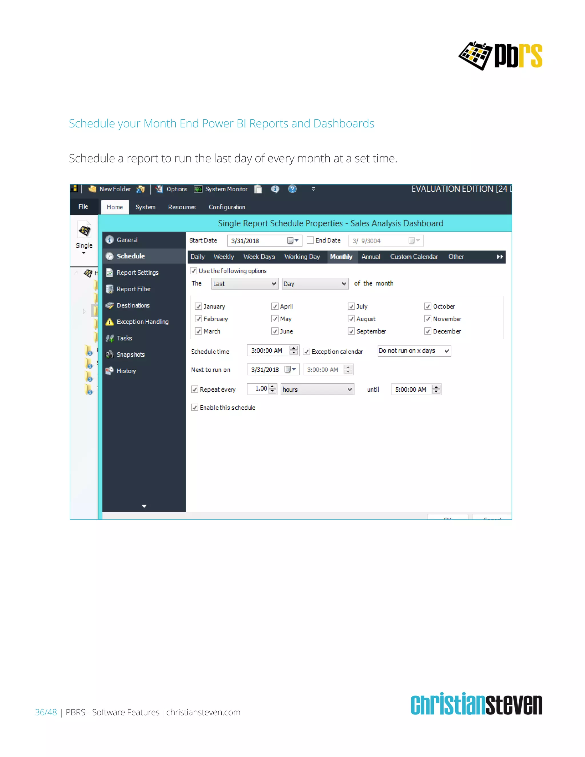 Software Features: PBRS Power BI Reports Scheduler | PDF