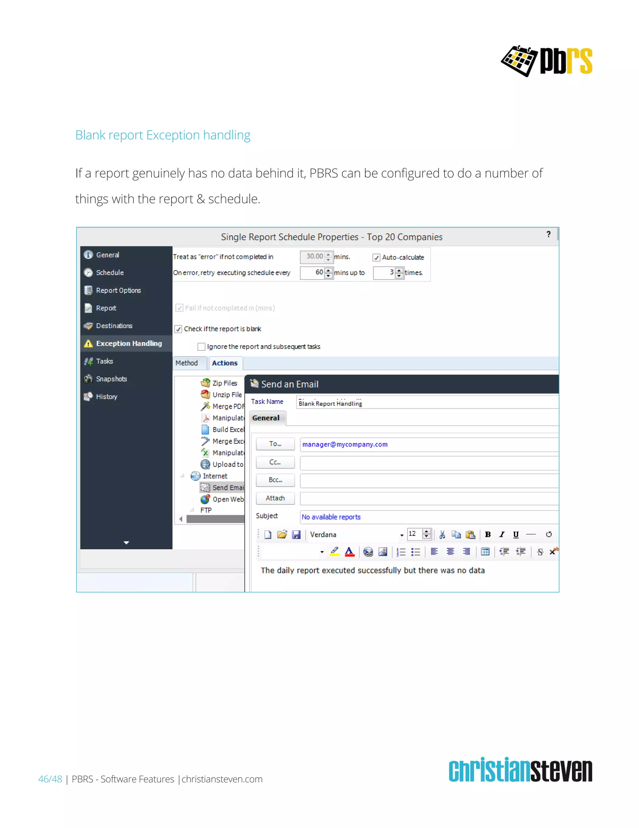 Software Features: PBRS Power BI Reports Scheduler | PDF