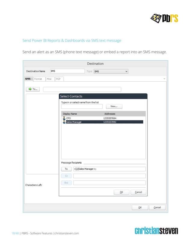 Software Features: PBRS Power BI Reports Scheduler | PDF