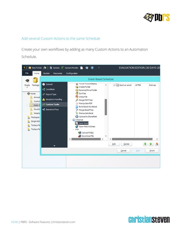 Software Features: PBRS Power BI Reports Scheduler | PDF