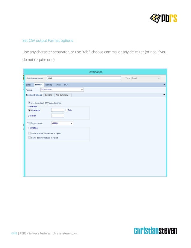 Software Features: PBRS Power BI Reports Scheduler | PDF