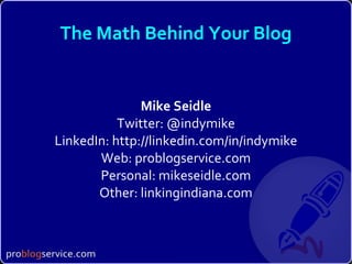 The Math Behind Your Blog | ODP