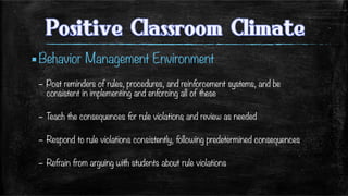 Classroom Management and Positive Behavior Supports | PDF
