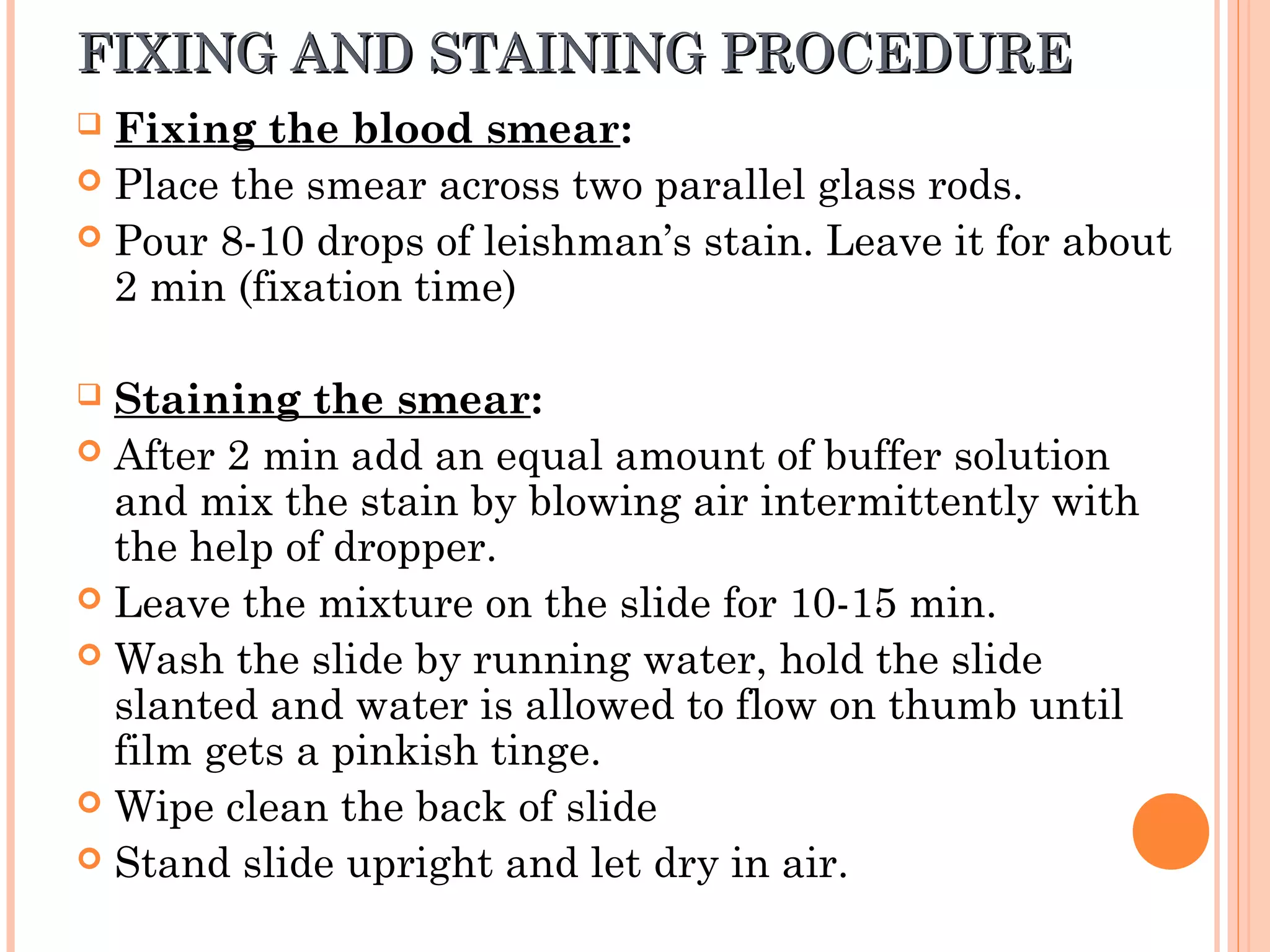 Peripheral blood Smear Preparation | PPT Peripheral blood Smear Preparation | PPT