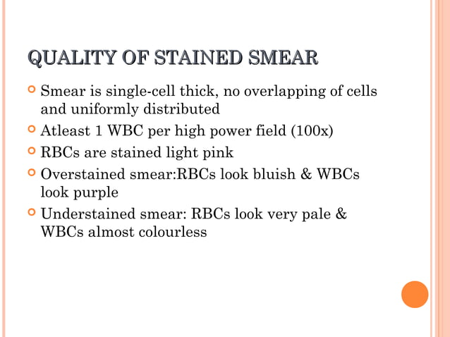 Peripheral blood Smear Preparation | PPT | Blood Disorders | Diseases ...