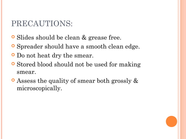 Peripheral blood Smear Preparation | PPT | Blood Disorders | Diseases ...