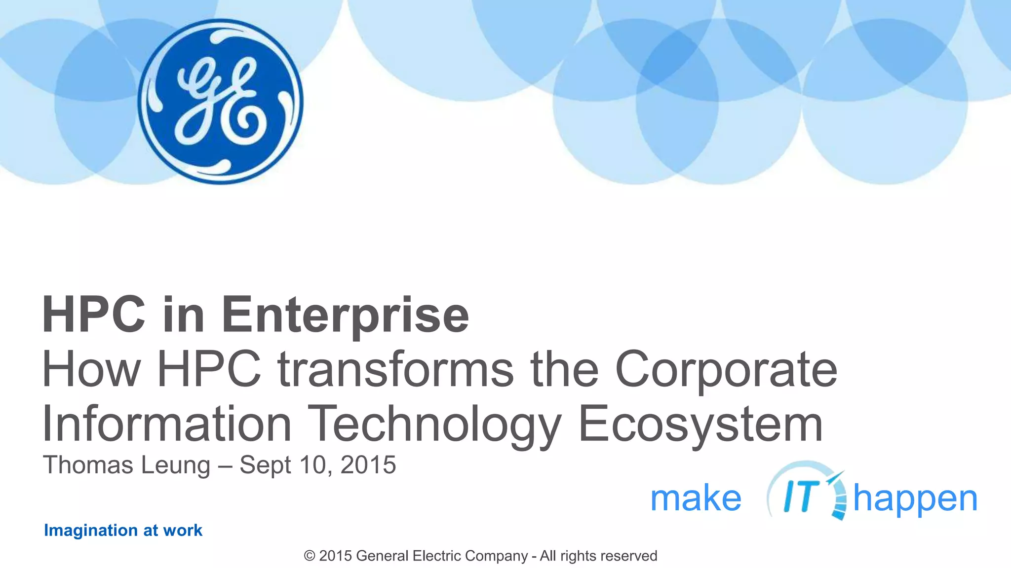 How HPC Transforms the Corporate Information Technology Ecosystem | PPT