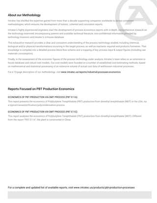 Economics of PBT Production Processes | PDF