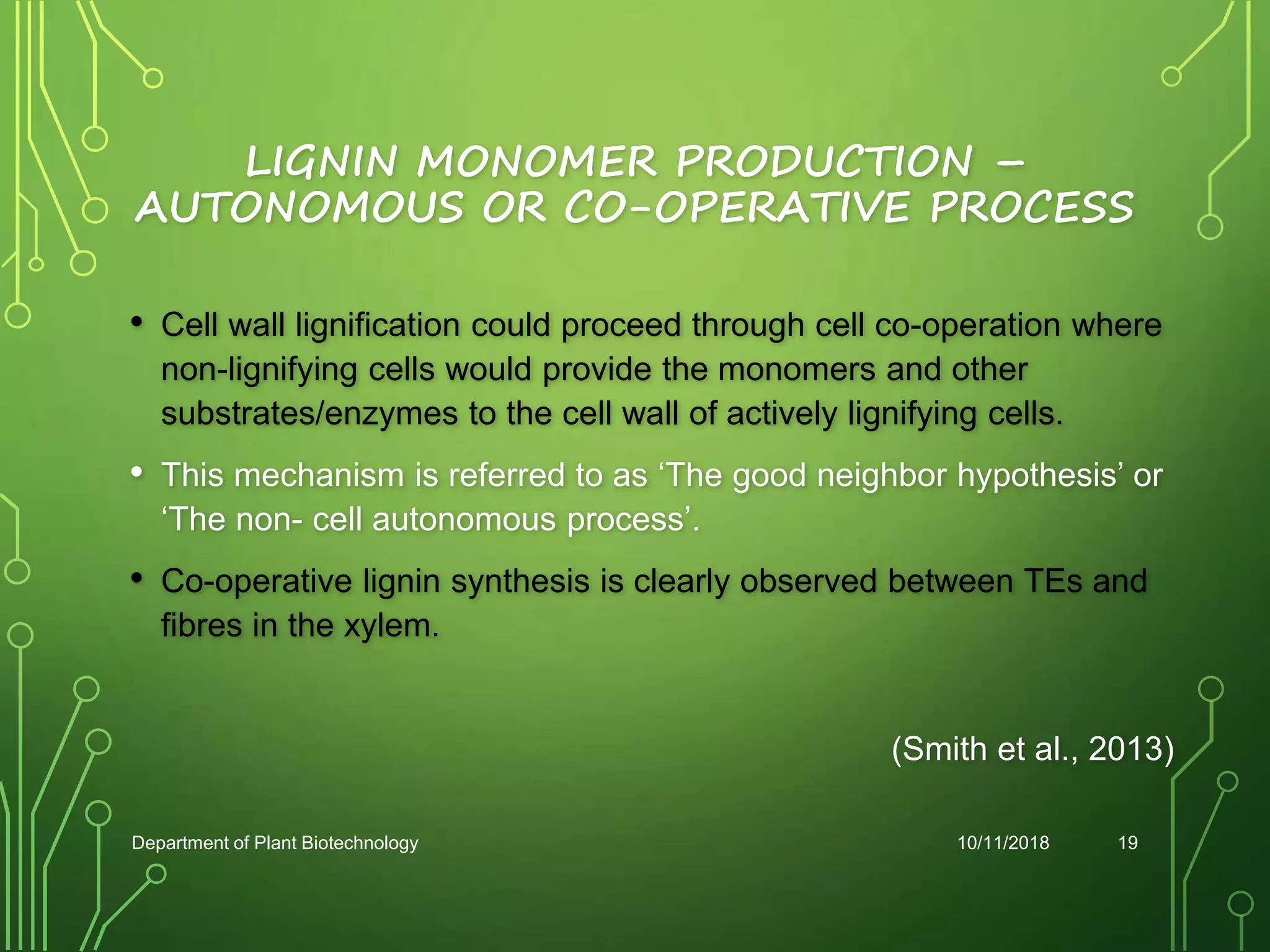 Cell biology of Lignification in plants | PPTX