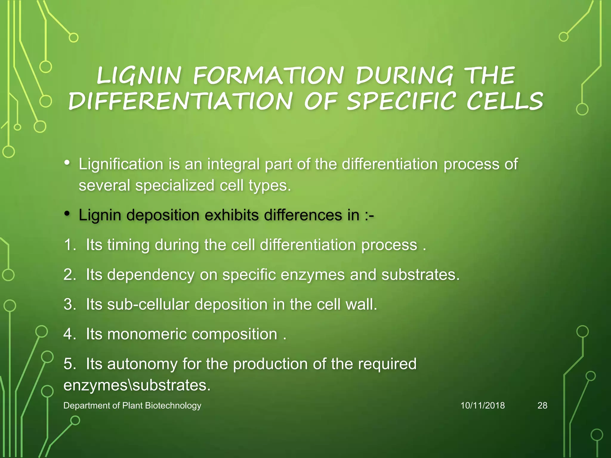 Cell biology of Lignification in plants | PPTX