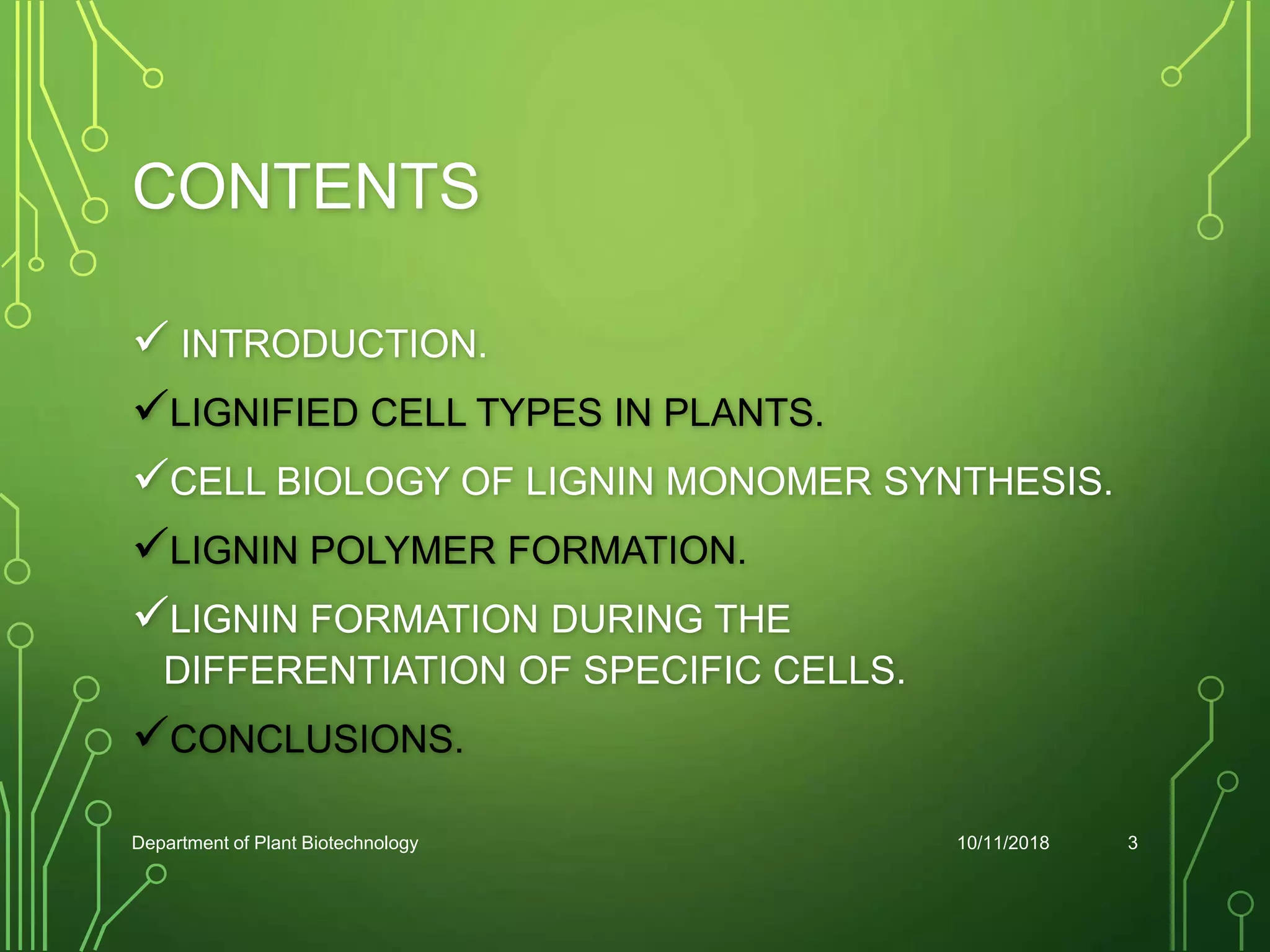 Cell biology of Lignification in plants | PPTX