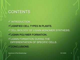 Cell biology of Lignification in plants | PPTX