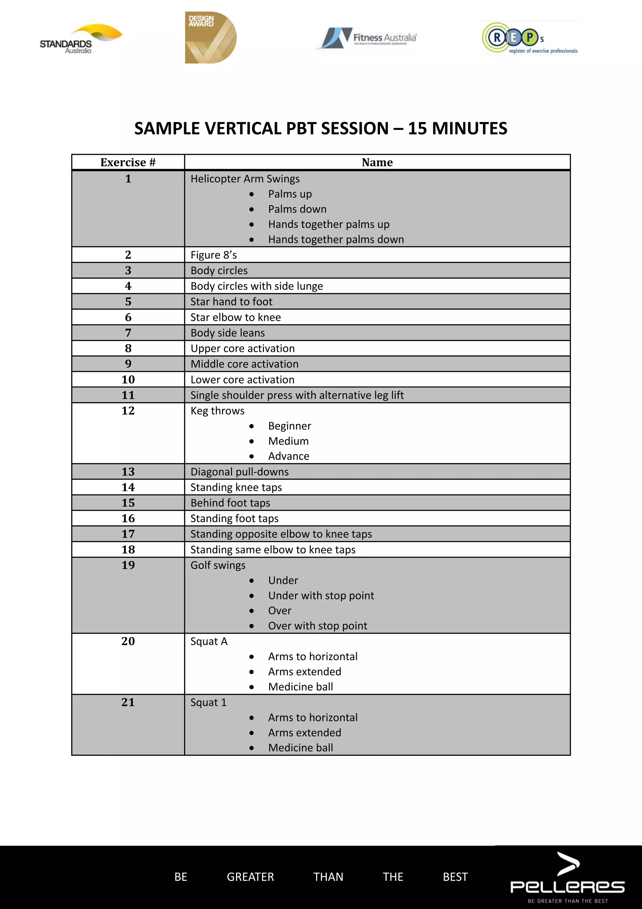 PBT Vertical Exercise Sample | PDF | Fitness and Exercise | Healthy Living