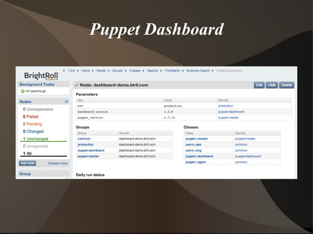 Puppet Node Classifiers Talk - Patrick Buckley | PPT
