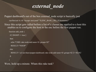 Puppet Node Classifiers Talk - Patrick Buckley | PPT