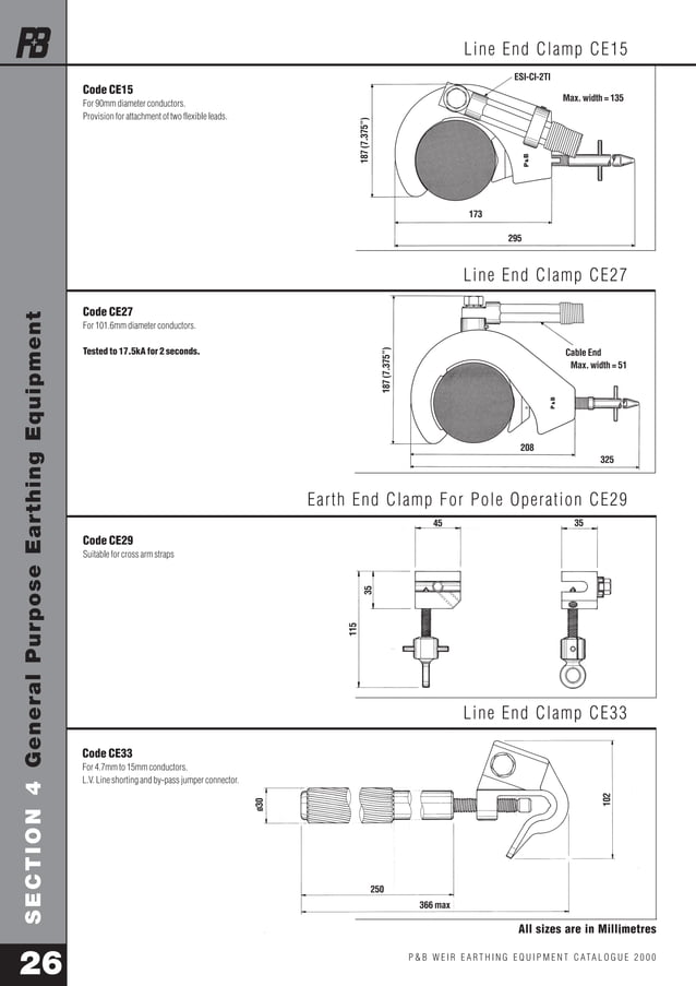 PB Weir Substation Earth End Clamps - CE22-BESI-L2 & CE20-ESI-E1 | PDF