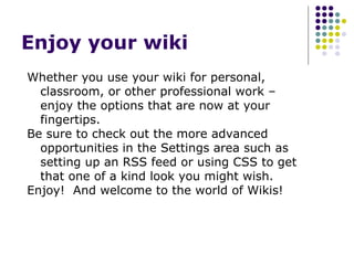 Tutorial for PBWorks | PPT