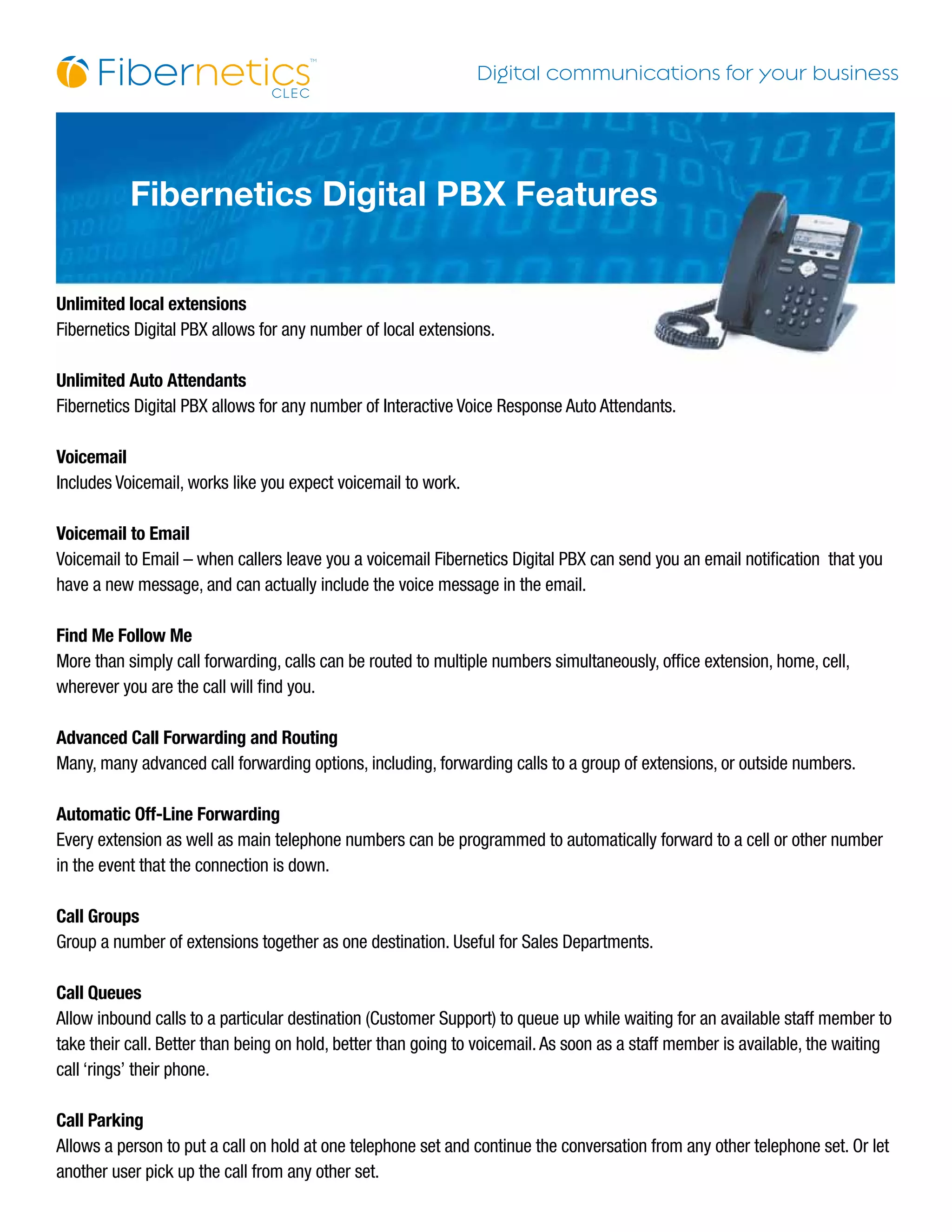 Pbx Features | PDF