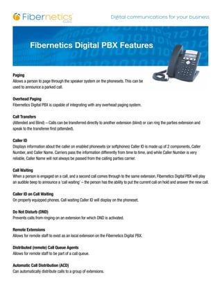 Pbx Features | PDF