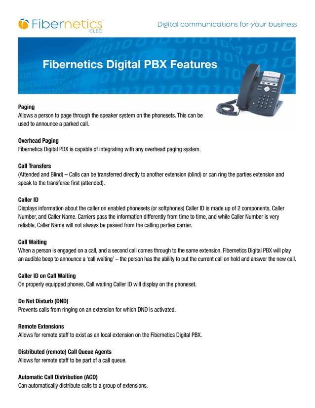 Pbx Features | PDF