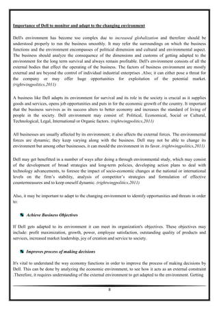 Planning and Control Assignment related to Dell Inc | PDF