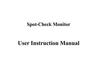 User Instruction Manual | PDF