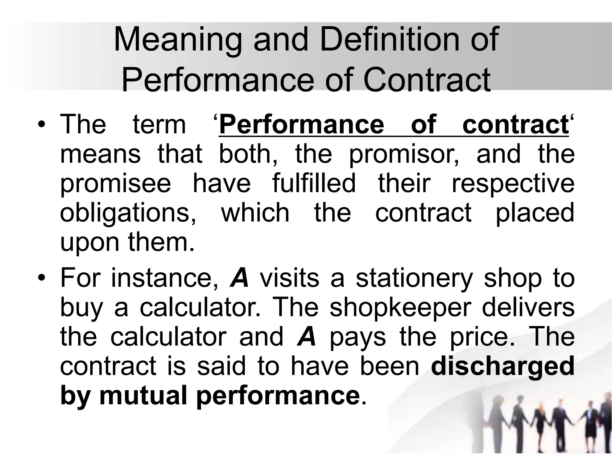 Performance of Contract | PPTX