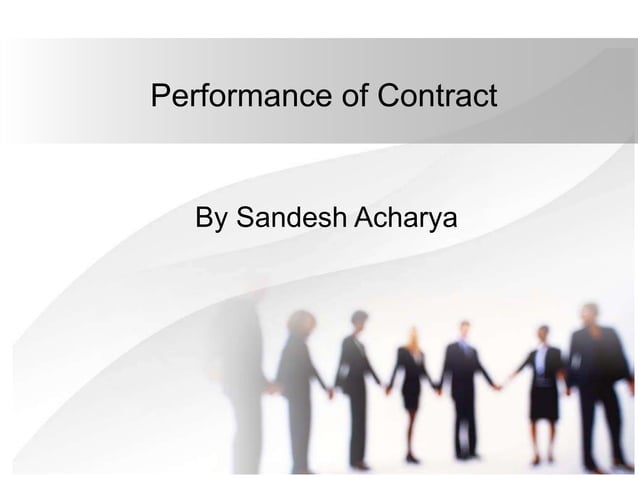 Performance of Contract | PPT | Free Download