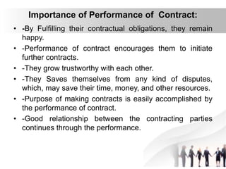 Performance of Contract | PPT | Free Download